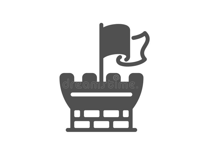 Tower Icon. Castle Flag Sign. Vector Stock Vector - Illustration of ...