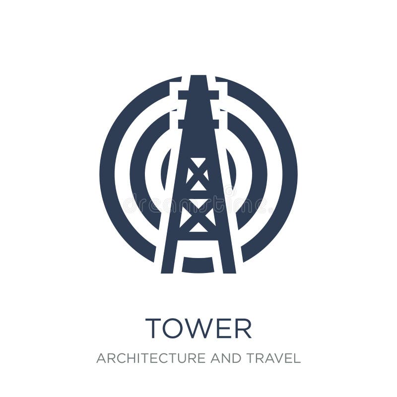 Tower Icon. Trendy Modern Flat Linear Vector Tower Icon on White Stock ...