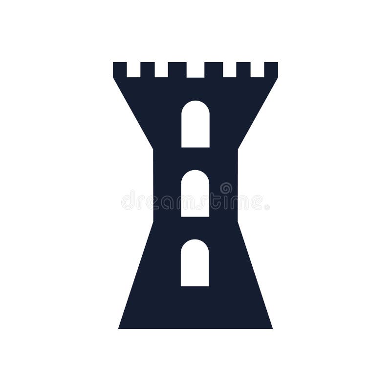 Tower Icon Vector Sign and Symbol Isolated on White Background, Tower ...