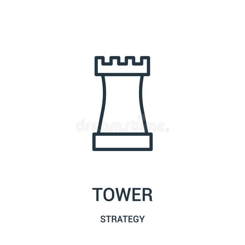 Tower Icon Vector from Strategy Collection. Thin Line Tower Outline ...