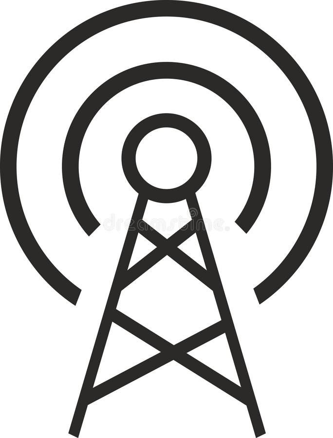 Tower Icon, Wireless Tower Symbol, Antenna Icon, Radio Tower Stock Vector - Illustration of ...