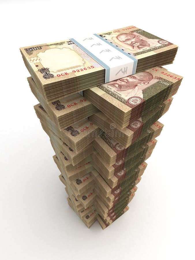 Stack of Indian Rupee stock illustration. Illustration of loan - 35198142