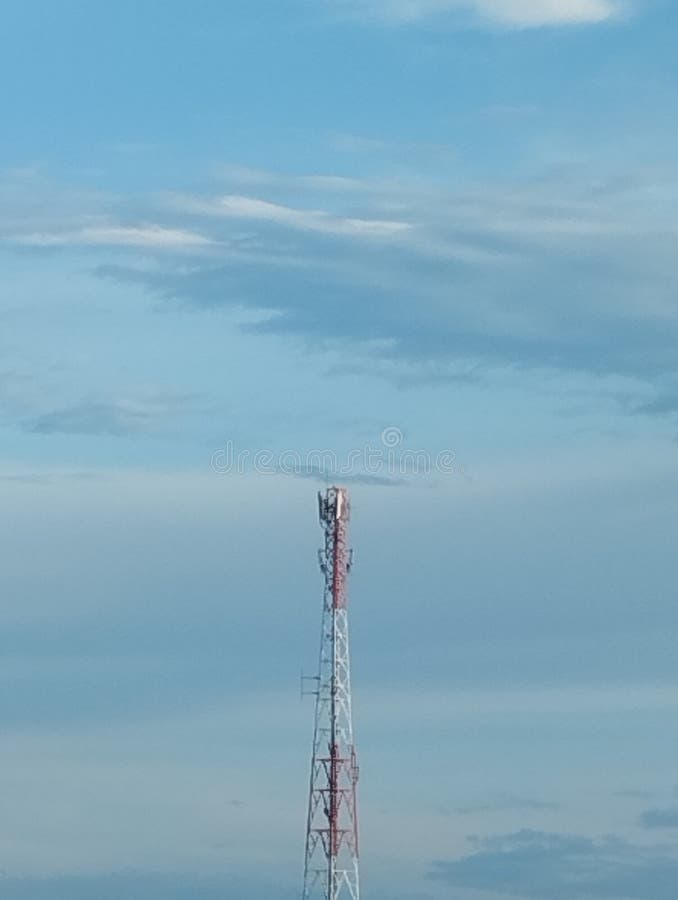 Tower Internet on the Sky Blue and Cloud Stock Image - Image of cloud ...