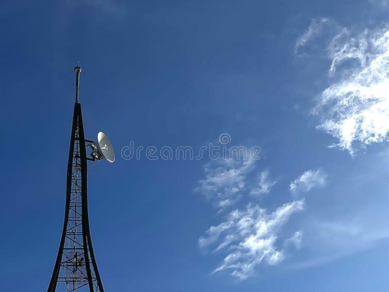 Internet Tower on the Rooftop in the Morning Stock Image - Image of ...