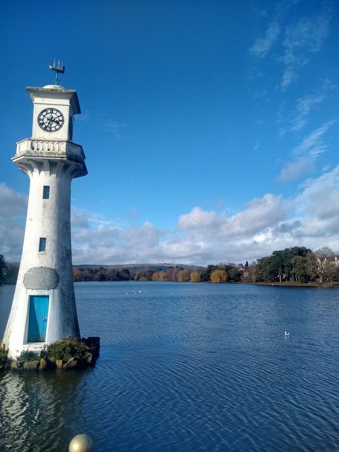 Tower on the lake stock image. Image of nature, lake - 182043803