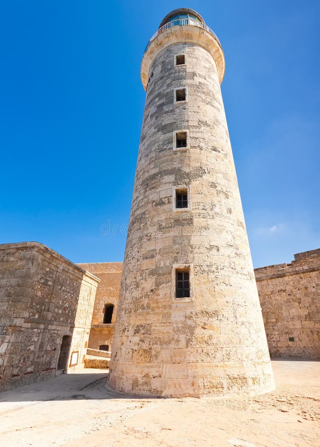 Tower of the Lighthouse of El Morro in Havana Stock Photo - Image of ...