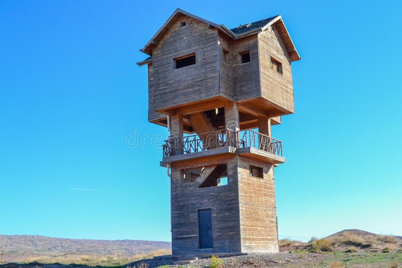 An Excursion Tower in the Middle of the Plain Stock Image - Image of ...