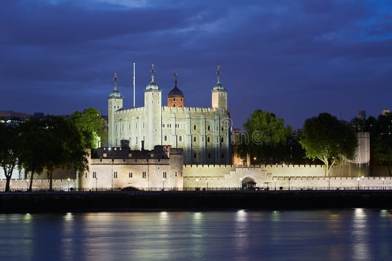 Tower of London, Castle at Night Stock Image - Image of london ...