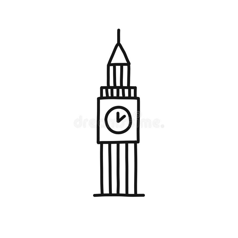 Tower of London Doodle Icon, Vector Line Illustration Stock ...