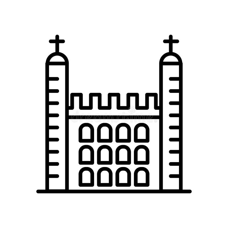 Tower Bridge Icon Vector Isolated on White Background, Tower Bridge ...