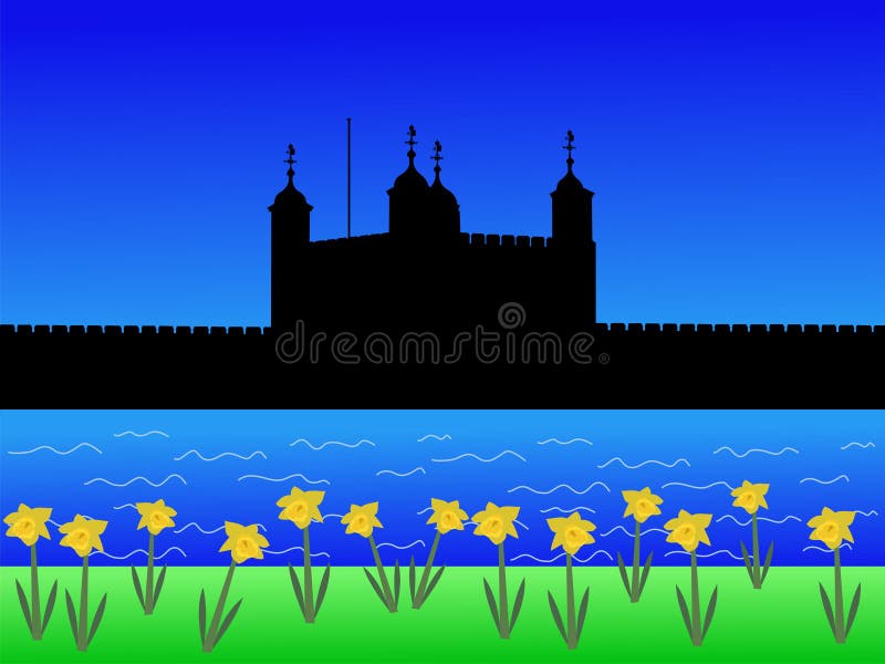 Tower of London in spring stock vector. Illustration of famous - 2870748