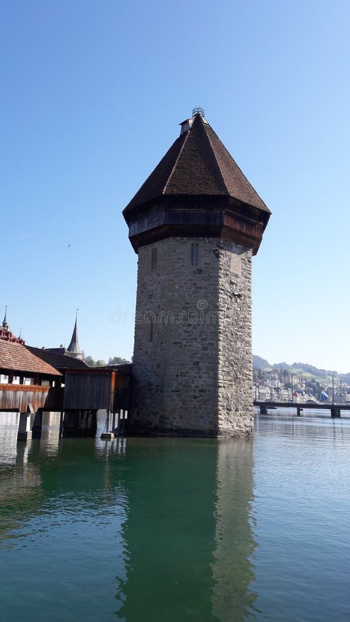 Tower in luzern stock image. Image of tower, luzern, brcke - 97597739