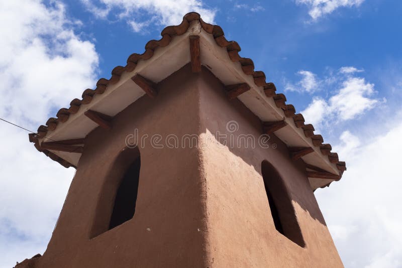 Tower Made of Adobe or Mud Bricks in Peruvian Andes. Stock Image ...