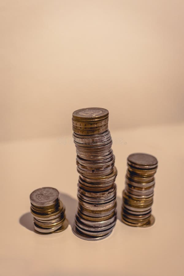Tower made of coins stock photo. Image of finance, tower - 183677222