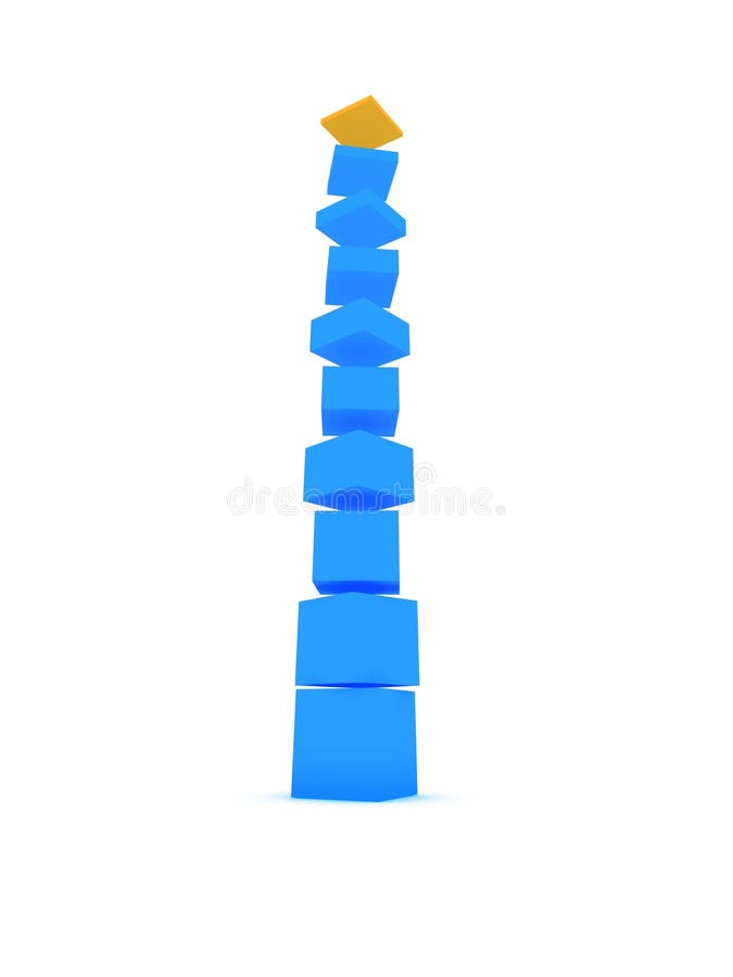 Tower made of cubes stock illustration. Illustration of abstract - 12851265