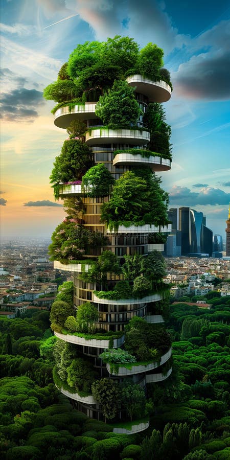 A Tower Made of Trees and Plants Stock Photo - Image of plants ...