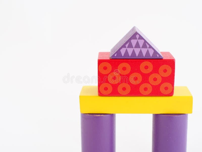 Tower Made of Wooden Blocks Stock Photo - Image of vivid, construction ...