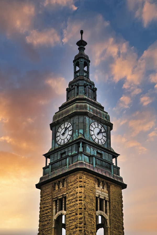Tower of the Main Station of Hamburg Stock Image - Image of central ...