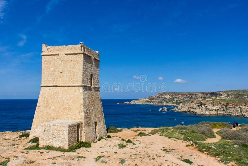 Tower in Malta stock photo. Image of fortress, ancient - 52663146
