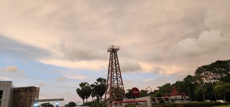 Tower Marking Petroleum Gas Landmark First Discovered in Miri Stock ...