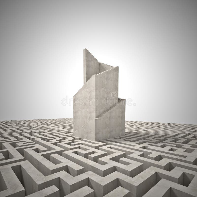 Tower and maze stock illustration. Illustration of maze - 47580790