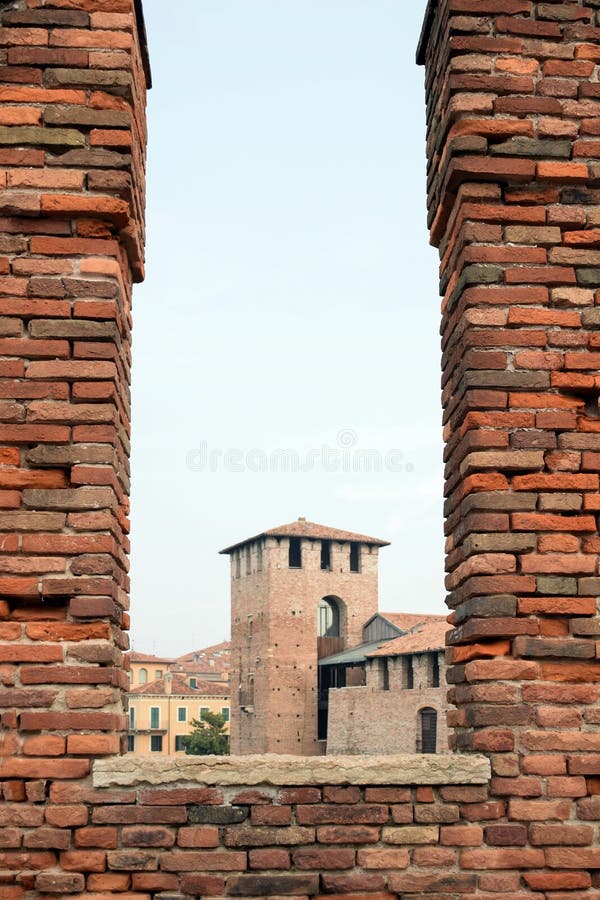 Embrasure in the Brick Fortress Wall, Part of the Tower, the Old ...