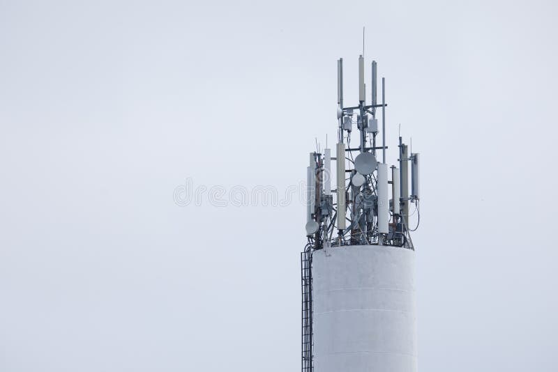 Tower of Mobile Operators 4G, Communication Station Stock Image - Image ...