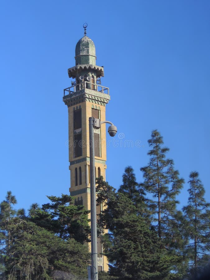 Tower of the Mosque at the University of Jordan Stock Photo - Image of ...