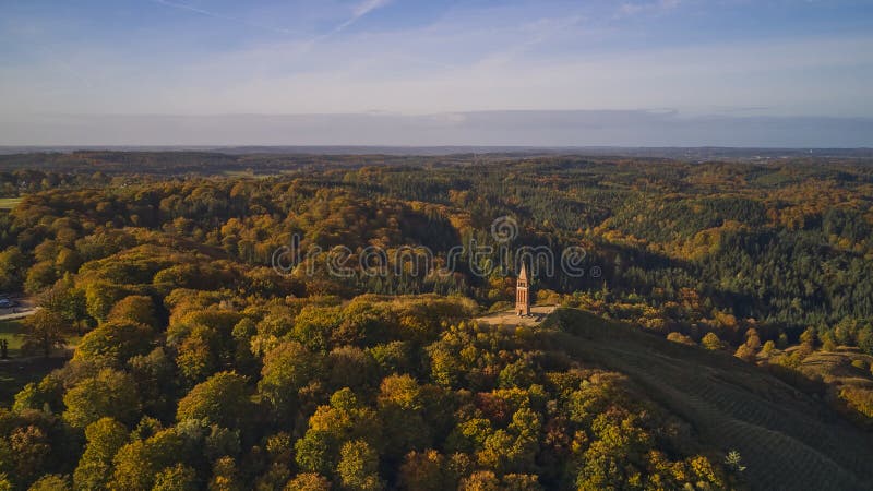 Tower on Mountain in Denmark Stock Photo - Image of trees ...