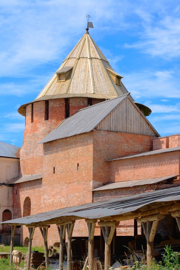 Tower in the Novgorod Fortress. Stock Image - Image of architecture ...