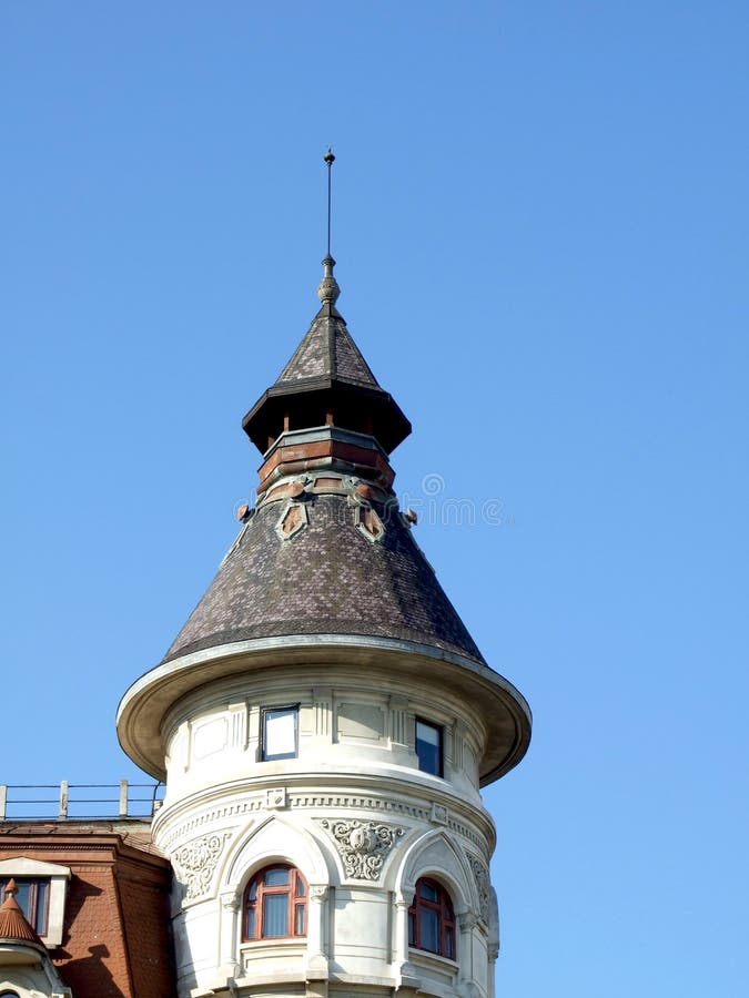 Tower from an old building stock image. Image of blue - 13617451