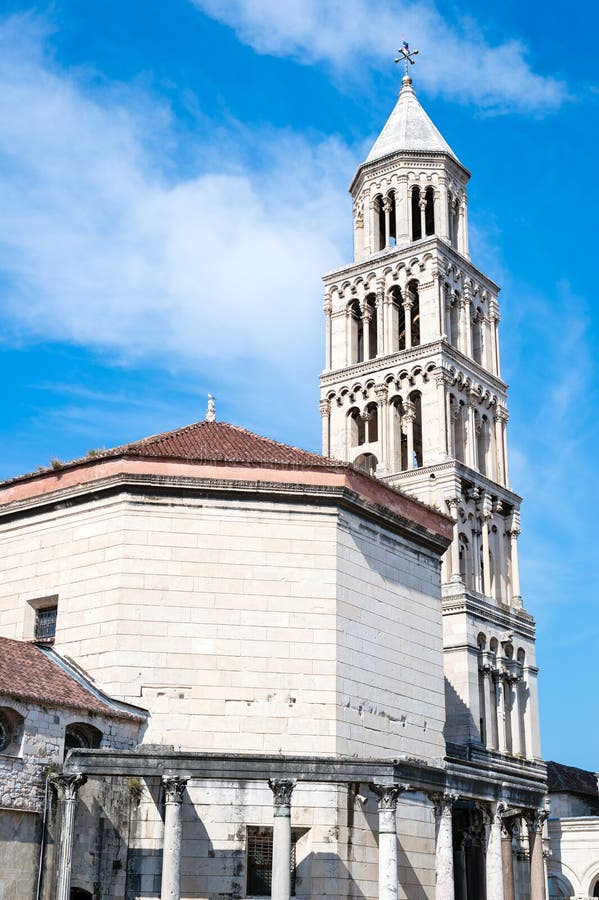The Tower of Old Church in Split, Croatia. Stock Image - Image of ...
