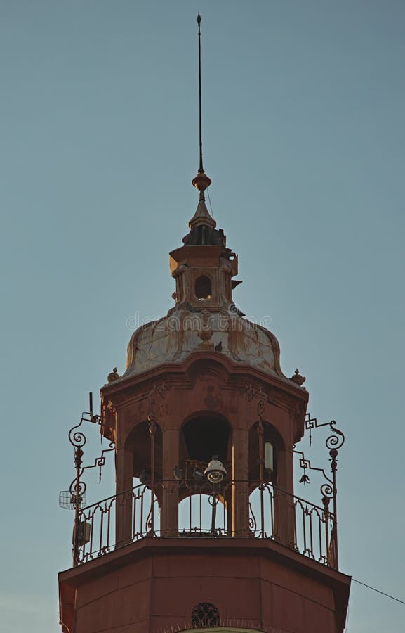 Tower with Open Balcony on Top of Baroque Building Stock Photo - Image ...