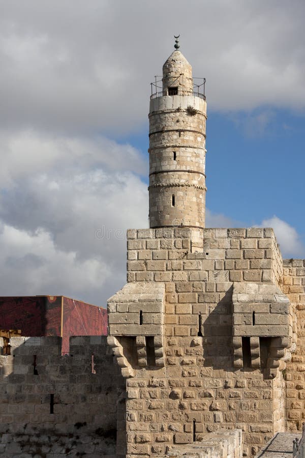 Tower over a fortress wall stock photo. Image of david - 202548204