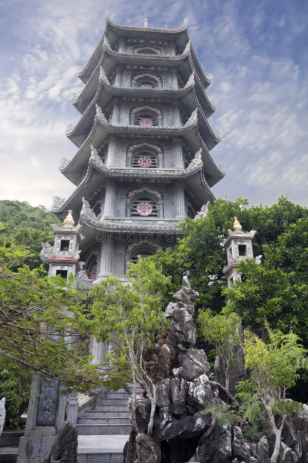 Tower - Pagoda CIEN Given in Danang (Vietnam) Stock Image - Image of ...