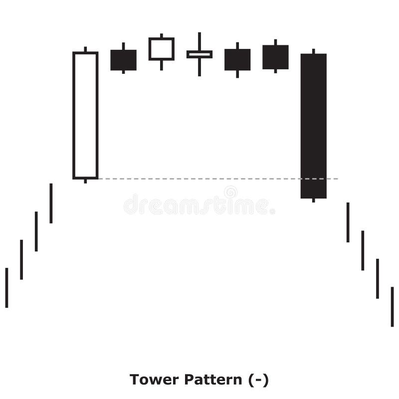 Tower Pattern (-) White & Black - Square Stock Vector - Illustration of ...