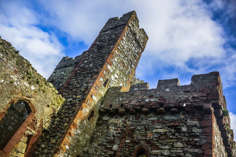 A Tower of Peel Castle at Peel, Isle of Man Stock Image - Image of ...