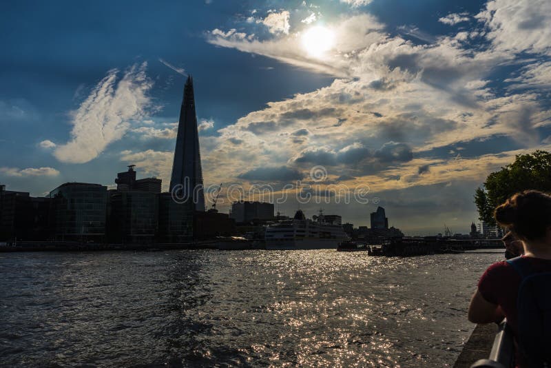 Tower Pier in London, UK editorial photography. Image of skyline ...