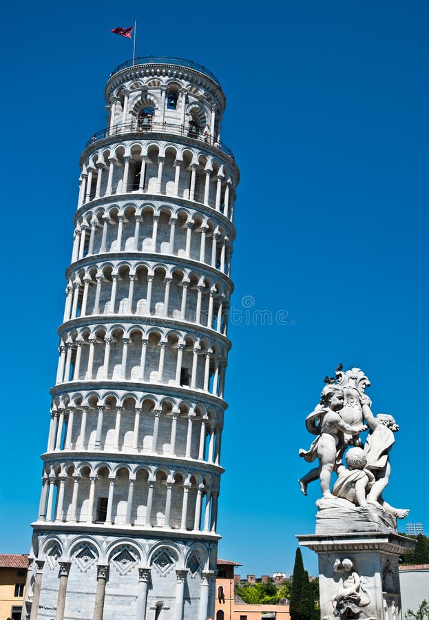 Italian Flag with Pisa Tower Stock Image - Image of pisa, flag: 3084265