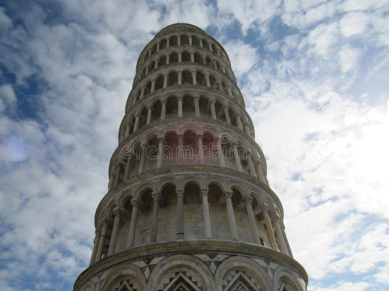 Tower of Pisa Seen from Bottom. Italy. Stock Image - Image of bell ...