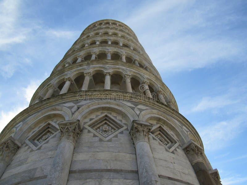Tower of Pisa Seen from Bottom. Editorial Stock Photo - Image of ...