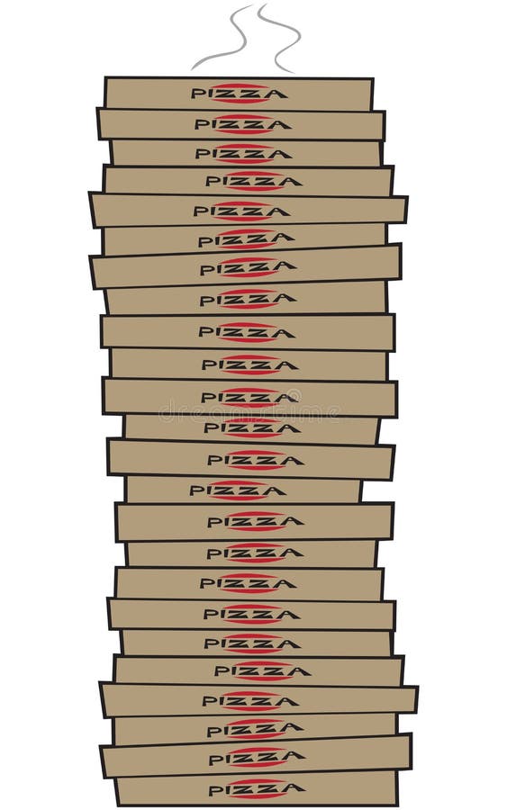 Stack of pizza boxes stock vector. Illustration of food - 94252828