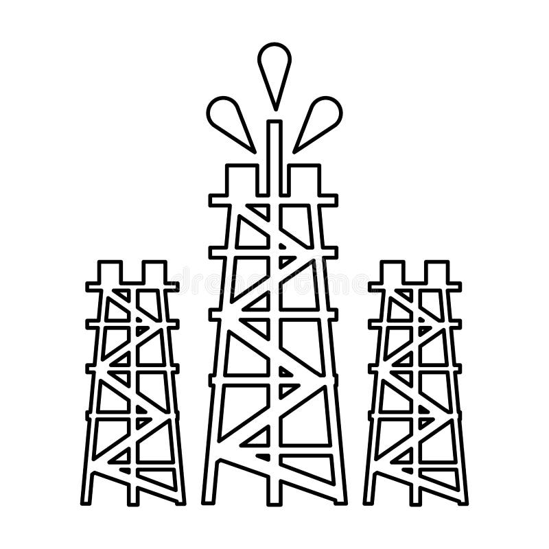 Tower of Plant Oil Extraction with Worker Character Stock Illustration ...
