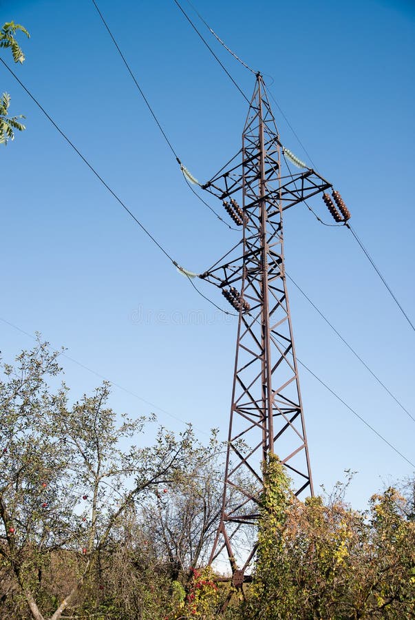Tower of Power-supply System Against the Sky Stock Image - Image of ...