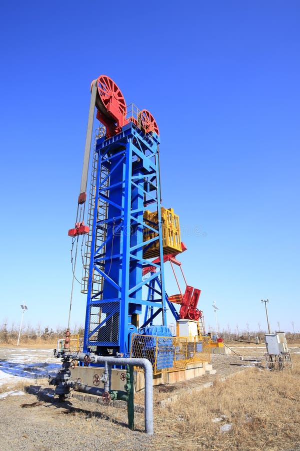 Tower pumping unit stock image. Image of construction - 173904803