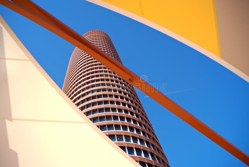 Tower and red diagonal stock photo. Image of awesome - 134677642