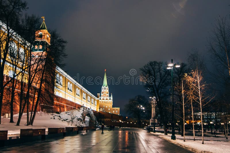 Tower on Red Square in Moscow, Russia in the Winter Editorial ...