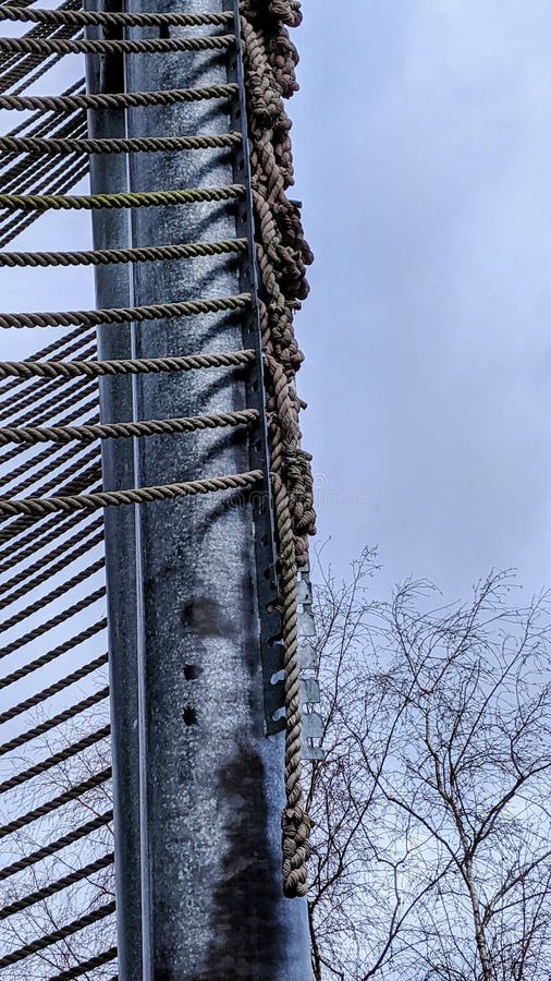 Tower Rope Detail Architecture Metal Frame Stock Image - Image of metal ...