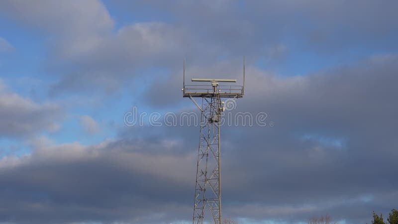 Tower with Rotating Coastal Surveillance Radar System and Various ...