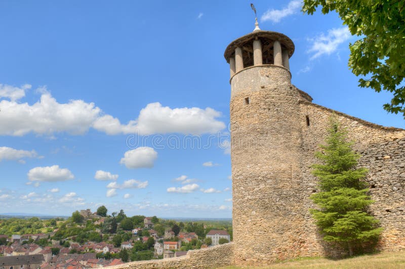 Tower of Saint-Hyppolyte Over Cremieu Stock Photo - Image of hill ...